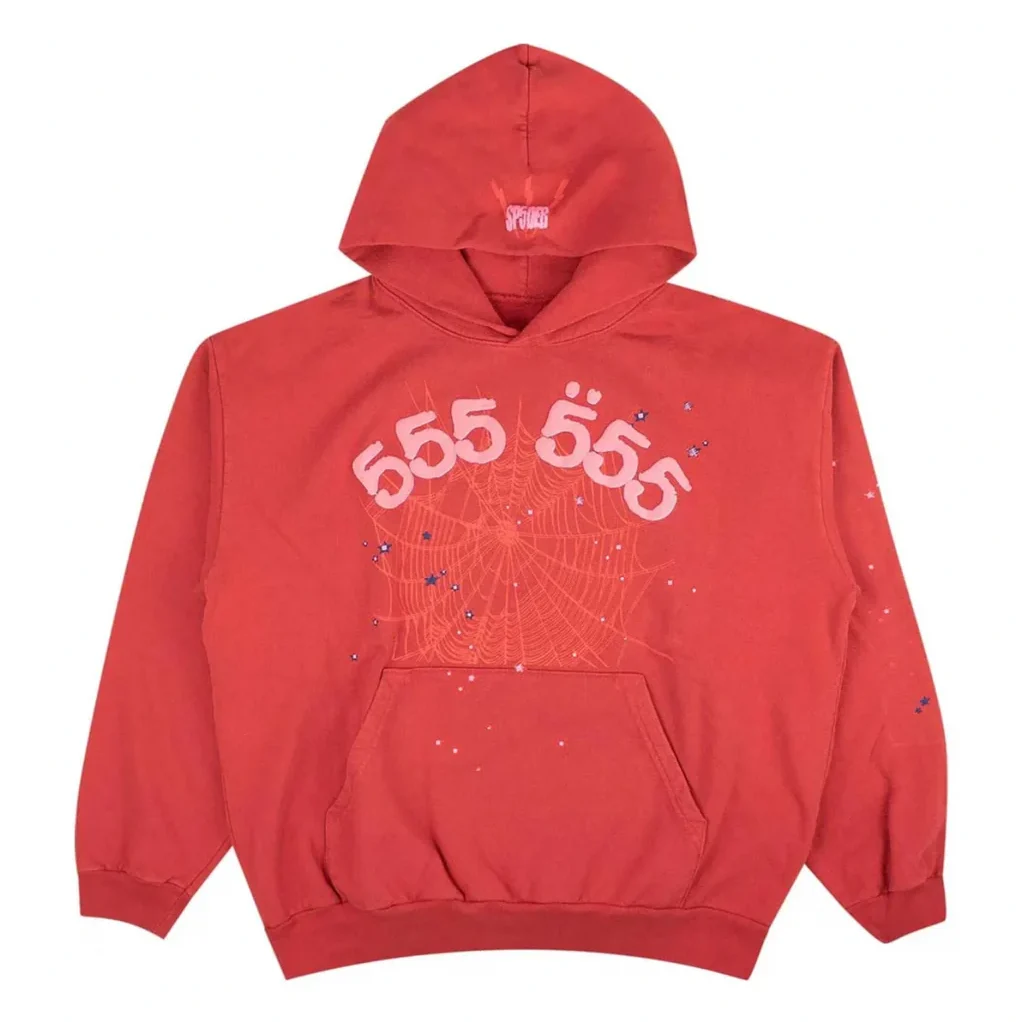 Sp5der Worldwide 555 Hoodie Red - SPIDER HOODIE US